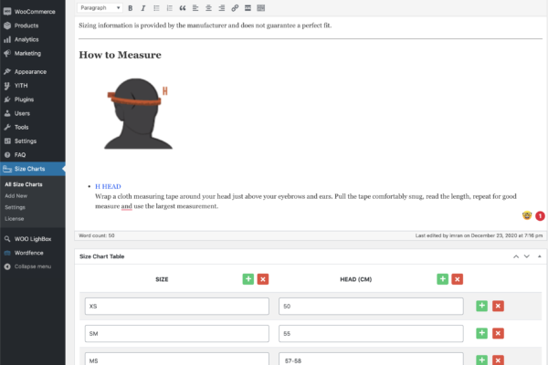 WPB Product Size Charts for WooCommerce Pro - WPBean